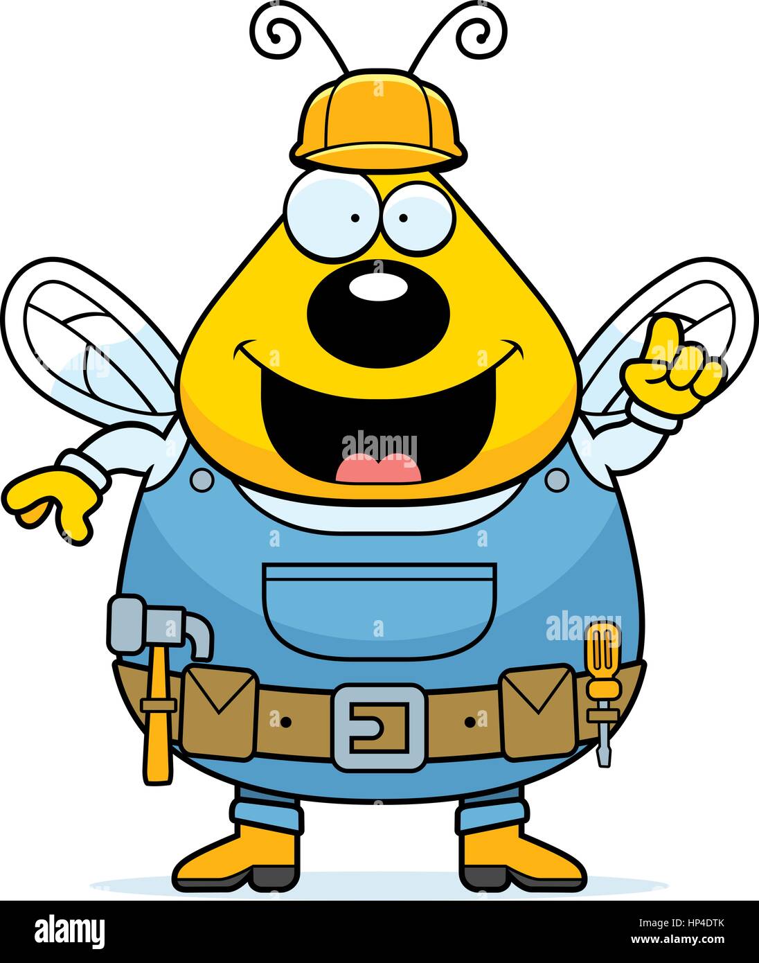 A cartoon bee dressed in overalls and a tool belt Stock Vector Image ...