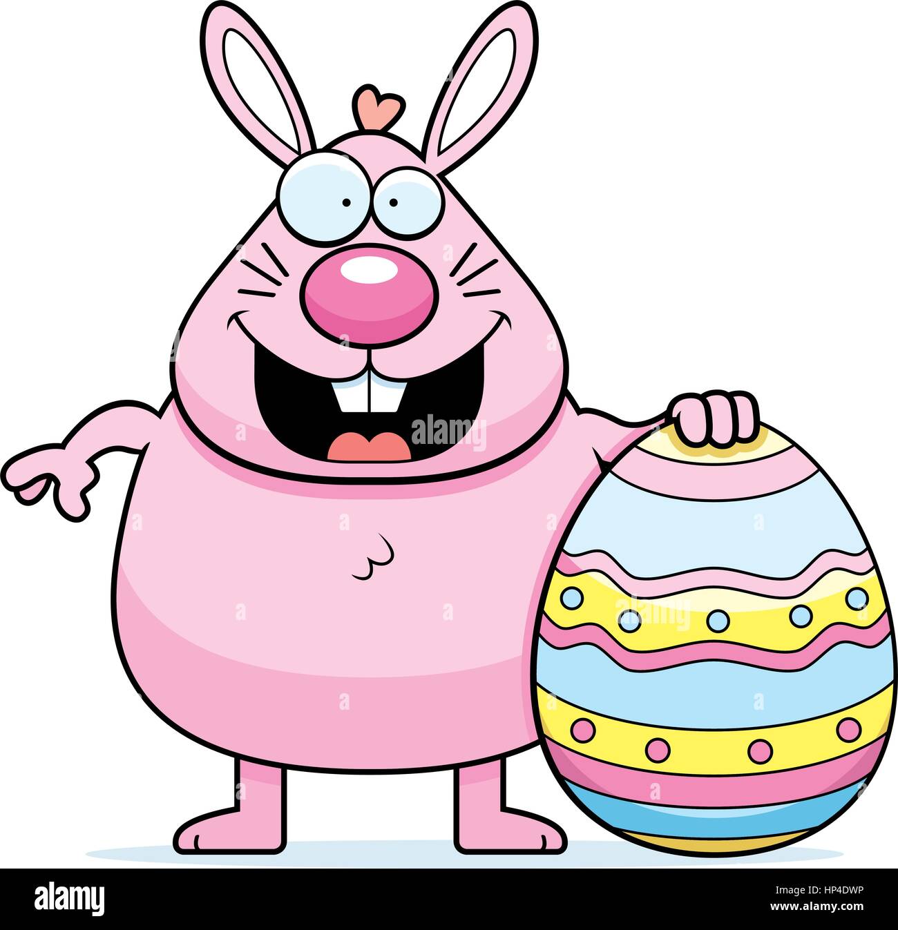 A cartoon Easter Bunny smiling with a decorated egg Stock Vector Image ...