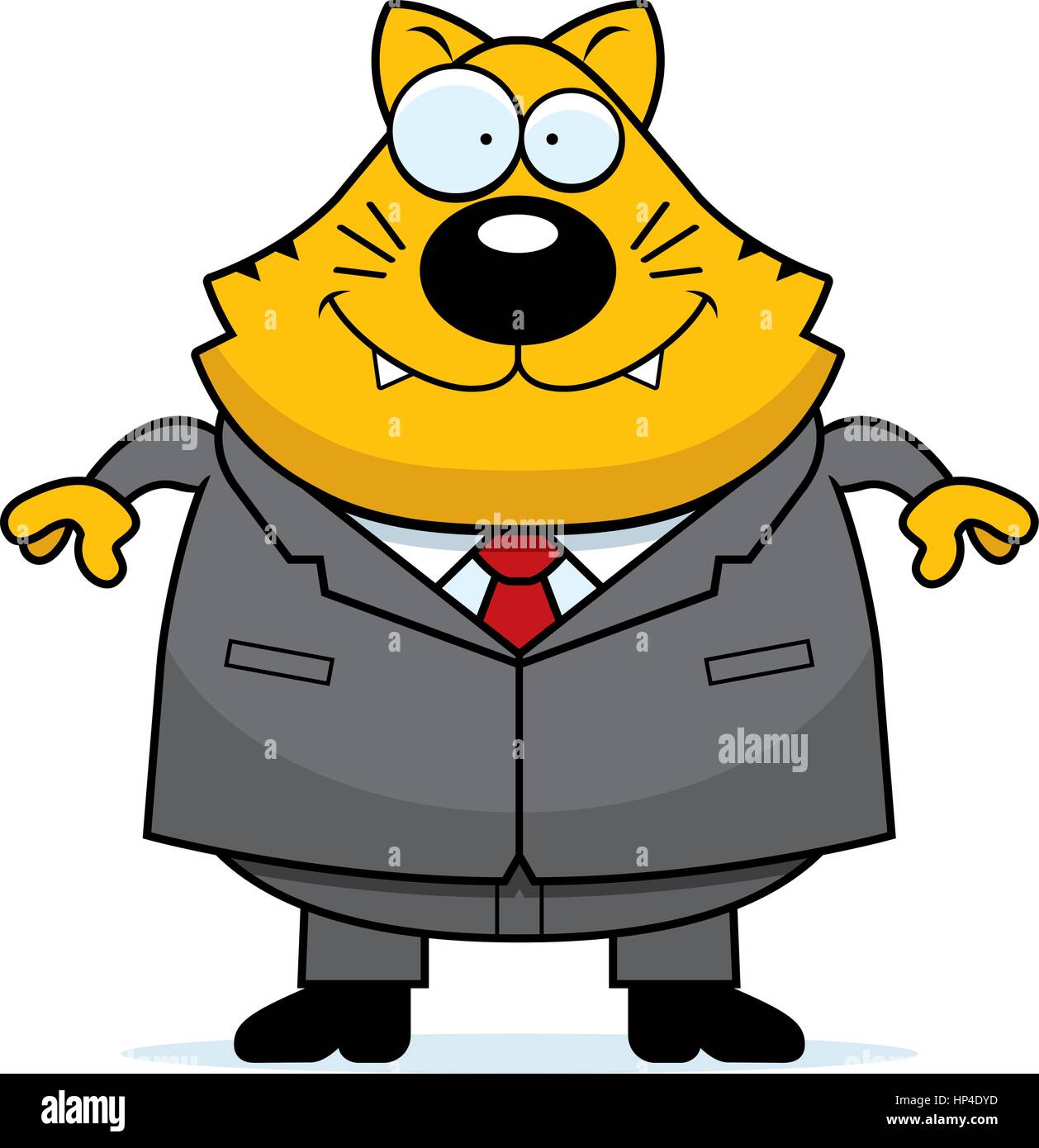 A happy cartoon fat cat standing and smiling Stock Vector Image & Art ...