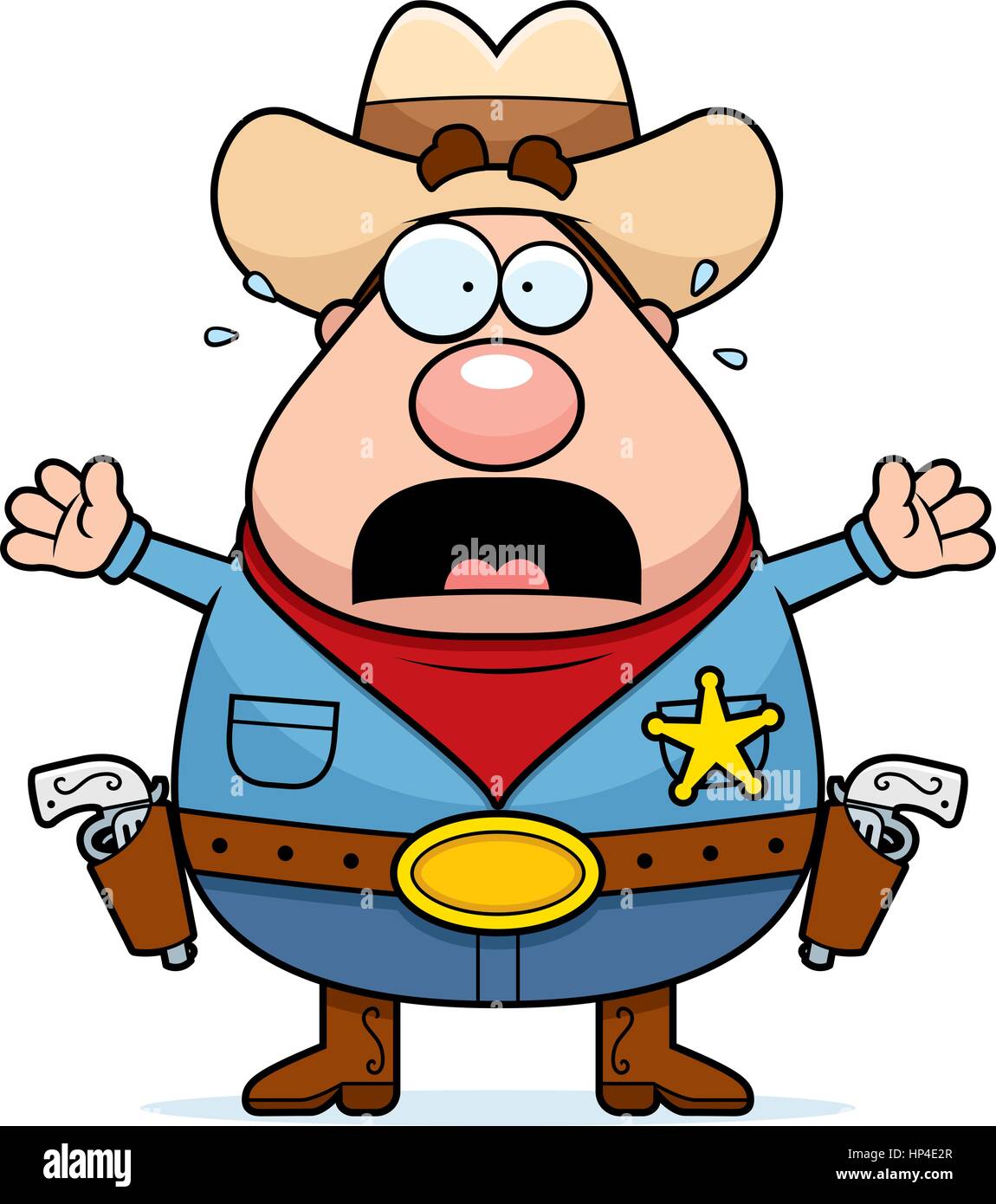 A cartoon sheriff with a scared expression Stock Vector Image & Art - Alamy