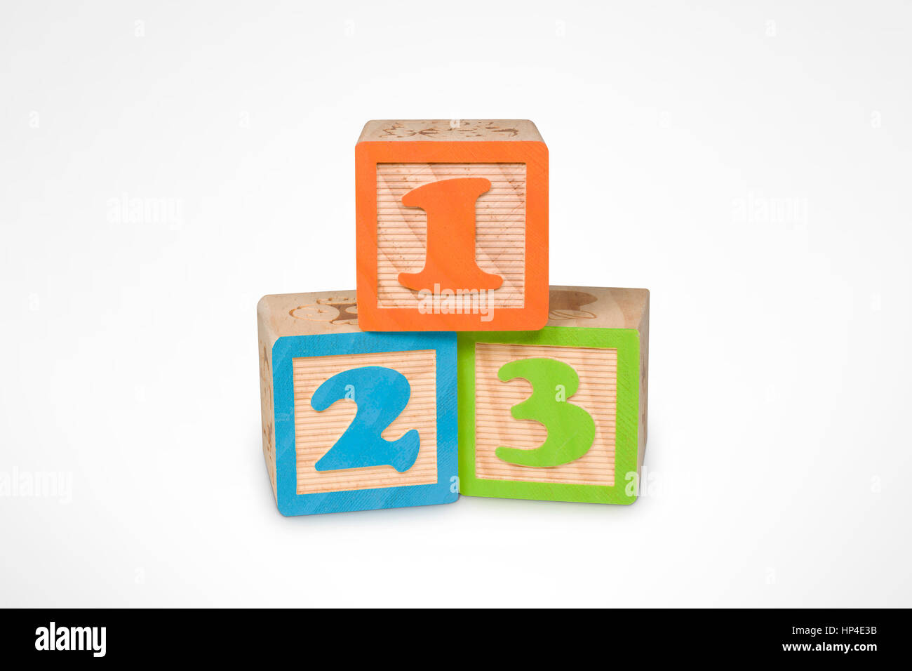 1, 2, 3 Wooden Learning Blocks (with clipping path Stock Photo - Alamy