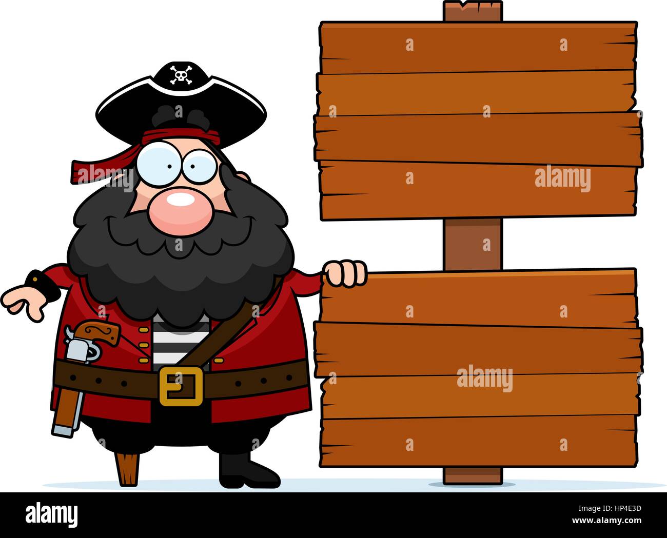 A happy cartoon pirate with a sign Stock Vector Image & Art - Alamy