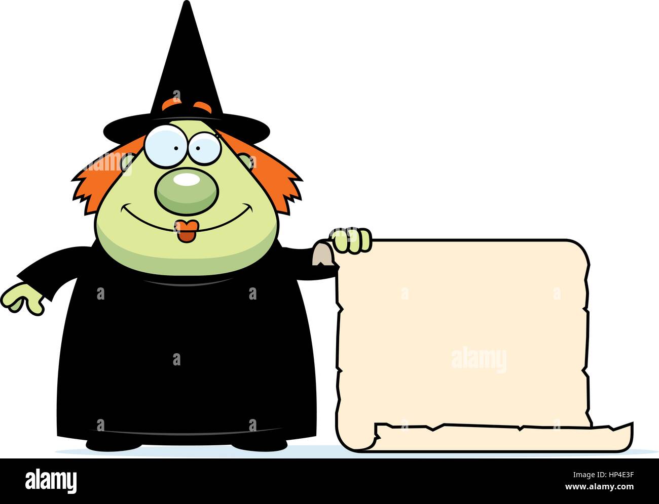 A happy cartoon witch with a sign Stock Vector Image & Art - Alamy