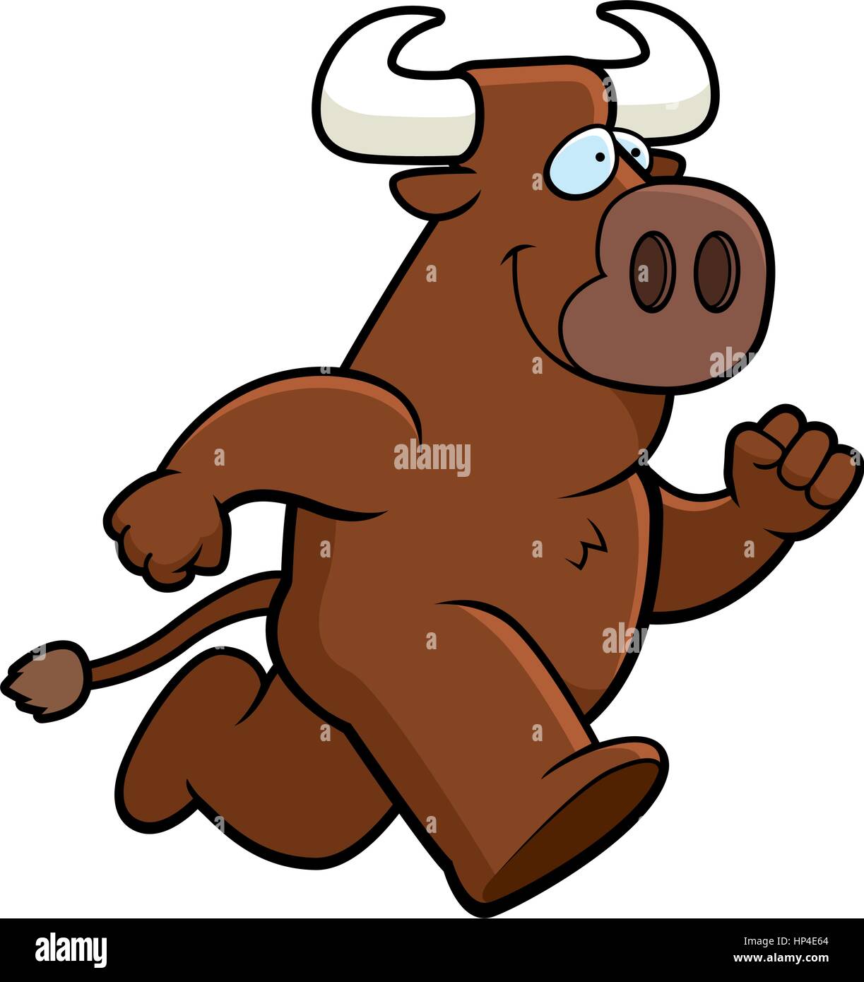 A happy cartoon bull running and smiling Stock Vector Image & Art - Alamy