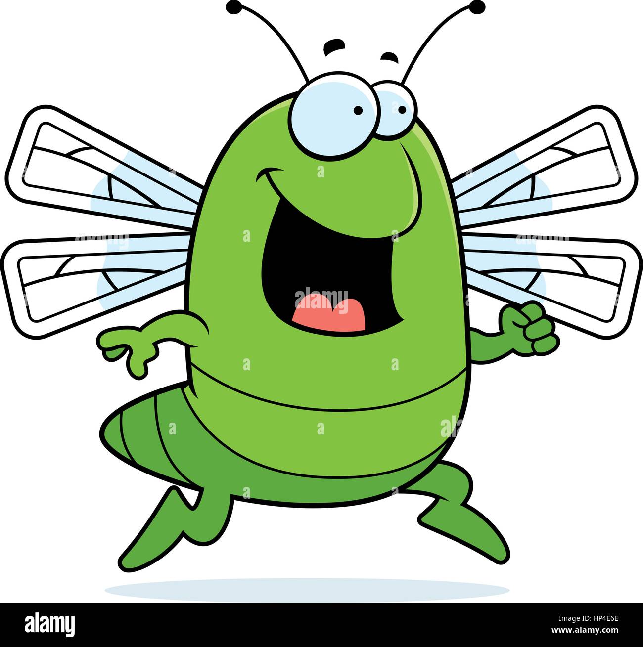 A happy cartoon dragonfly running and smiling Stock Vector Image & Art ...