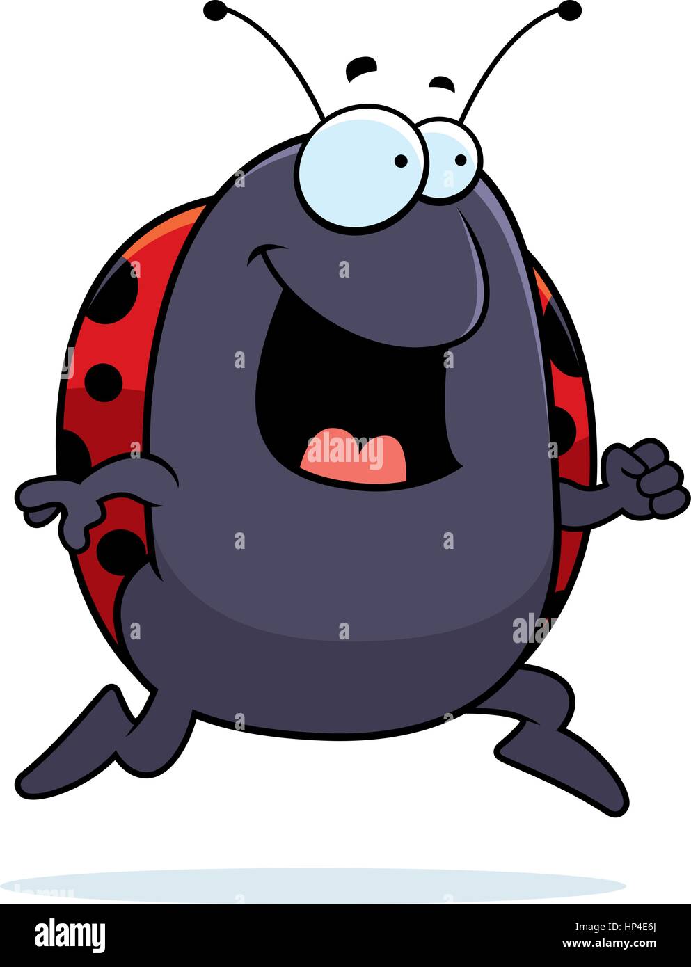 A happy cartoon ladybug running and smiling Stock Vector Image & Art ...