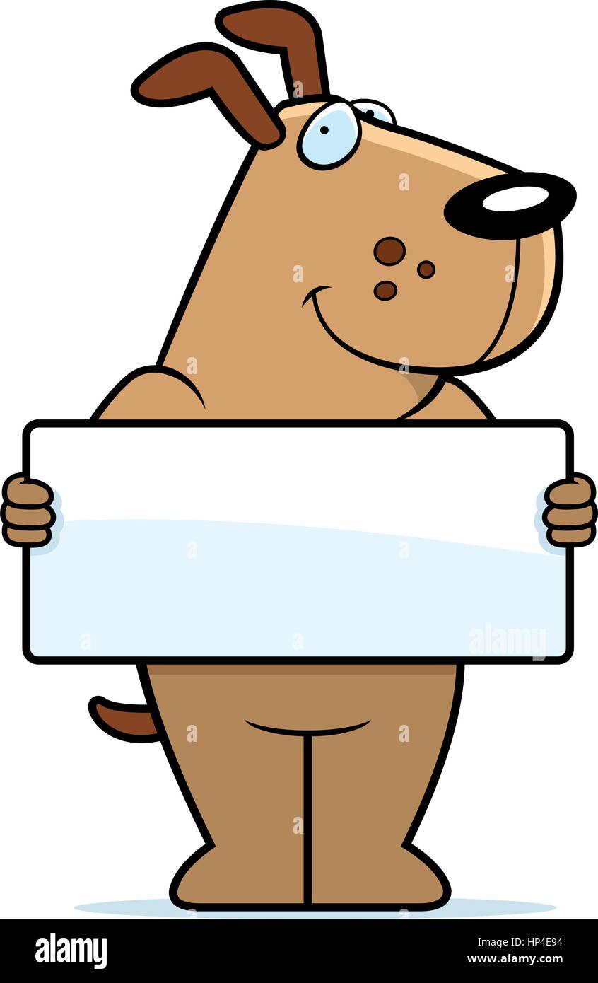 A happy cartoon dog with a sign Stock Vector Image & Art - Alamy