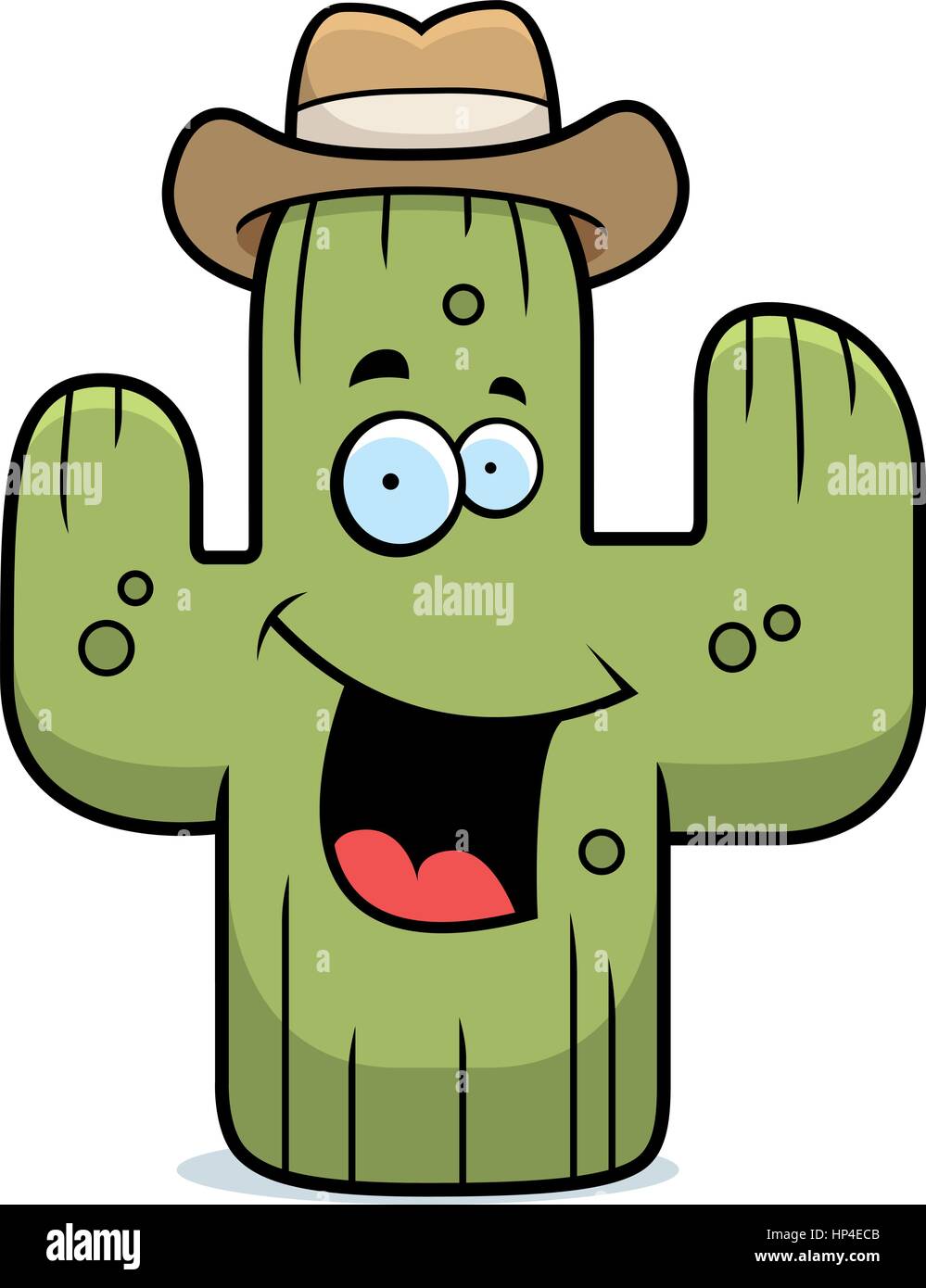 A cartoon cowboy cactus happy and smiling Stock Vector Image & Art - Alamy