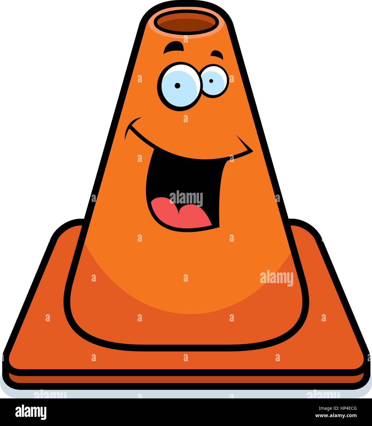 A cartoon orange traffic cone happy and smiling Stock Vector Image ...