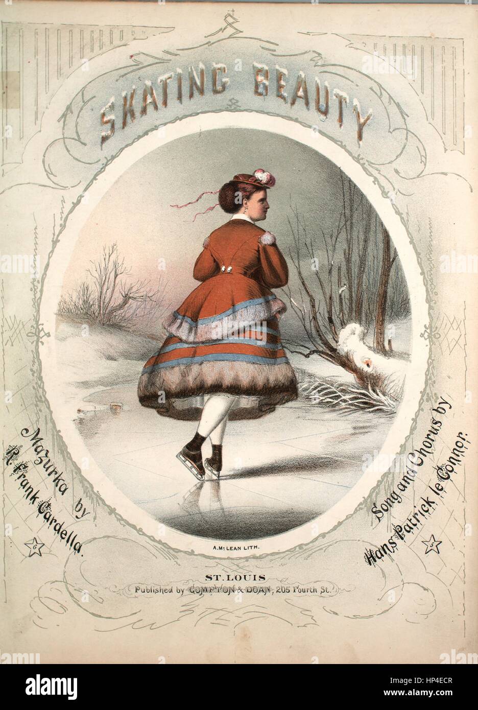 Sheet music cover image of the song 'Skating Beauty Mazurka', with ...