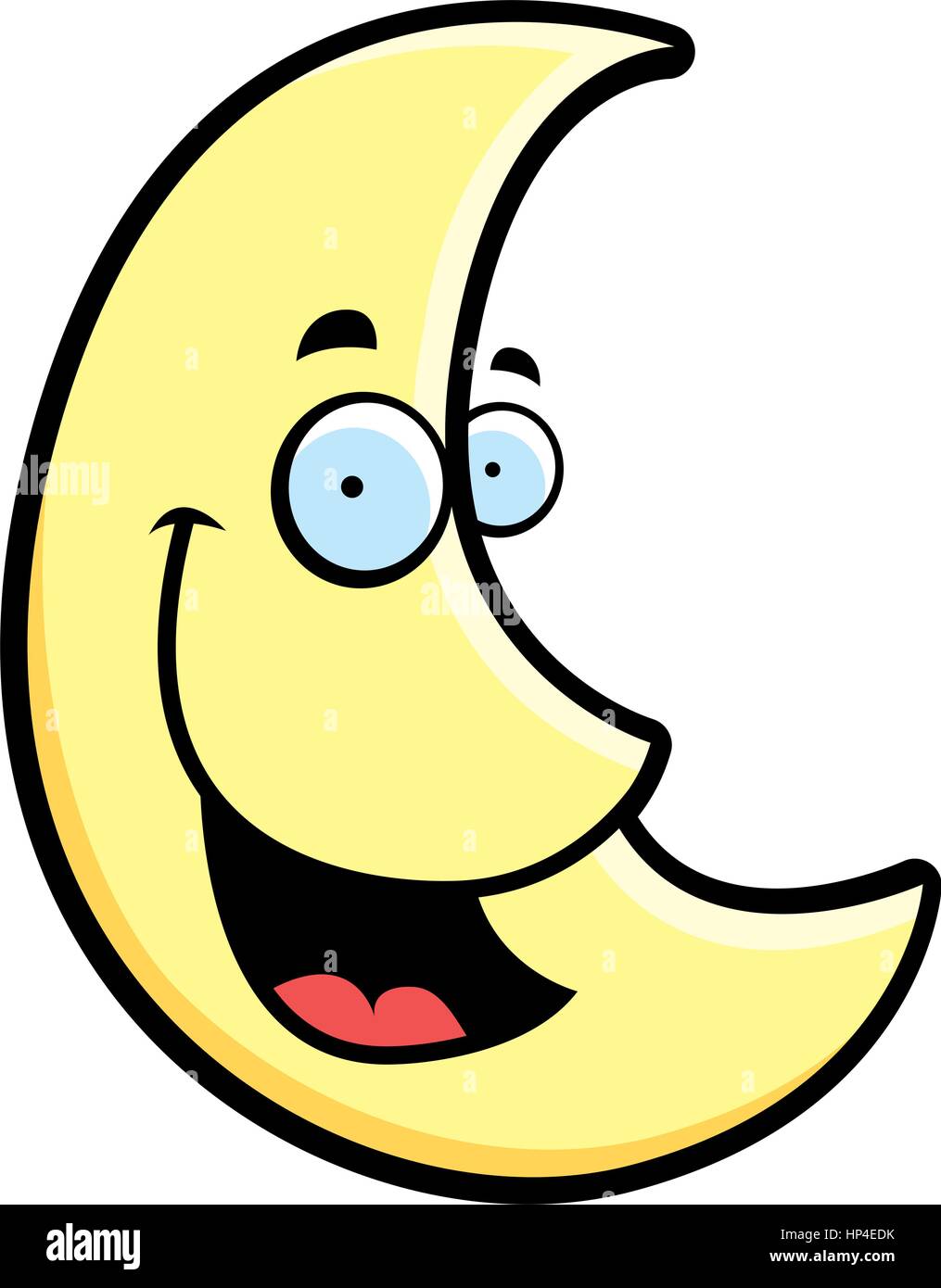 A cartoon crescent moon smiling and happy Stock Vector Image & Art - Alamy