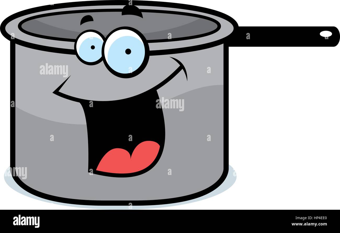A cartoon metal pot smiling and happy Stock Vector Image & Art - Alamy