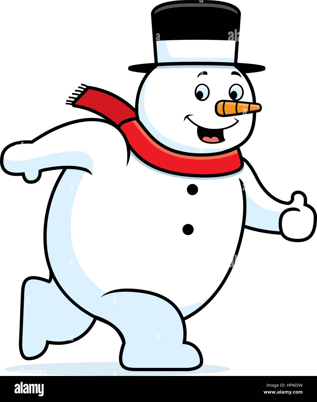 A happy cartoon snowman walking and smiling Stock Vector Image & Art ...