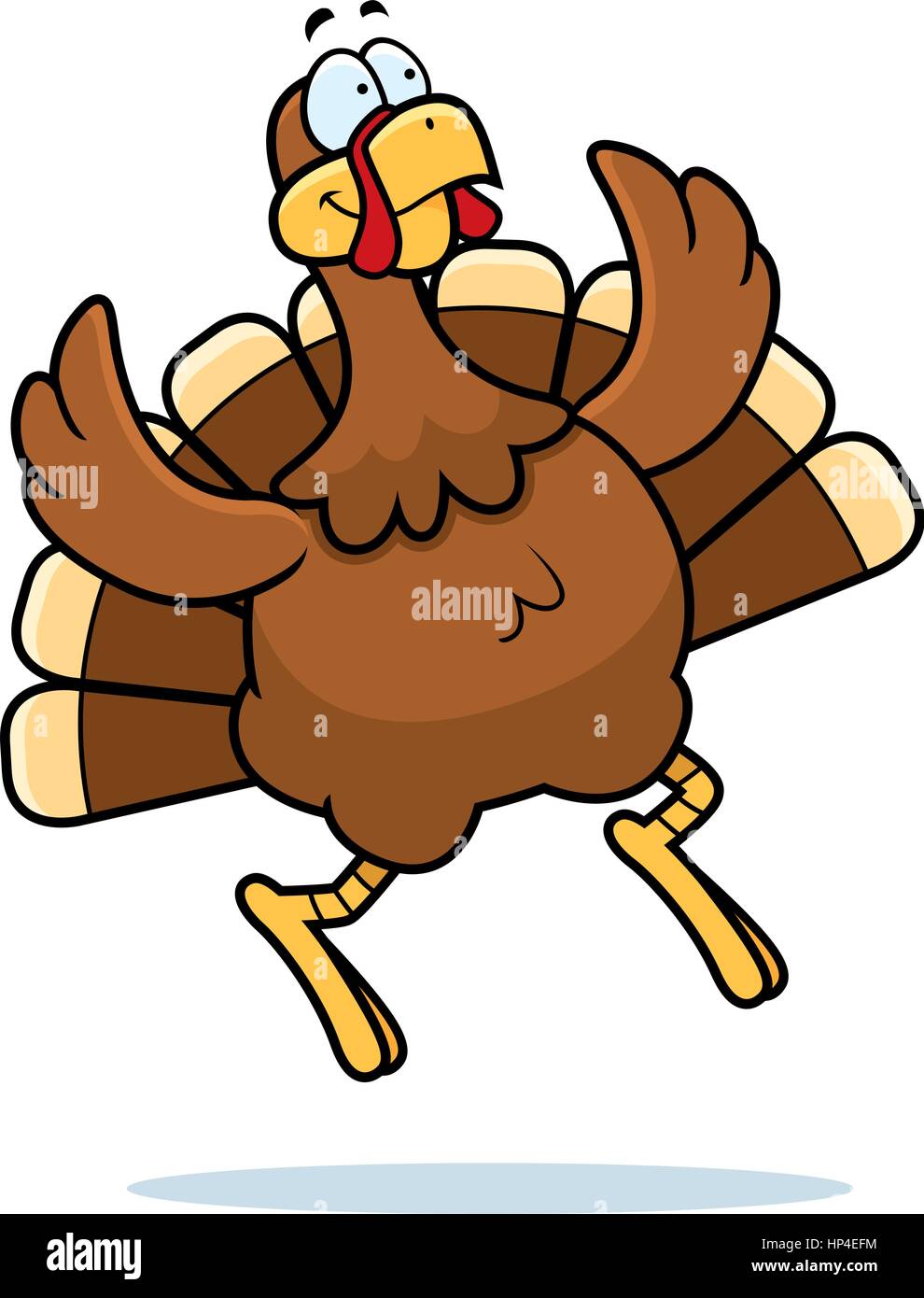 A happy cartoon turkey jumping and smiling Stock Vector Image & Art - Alamy