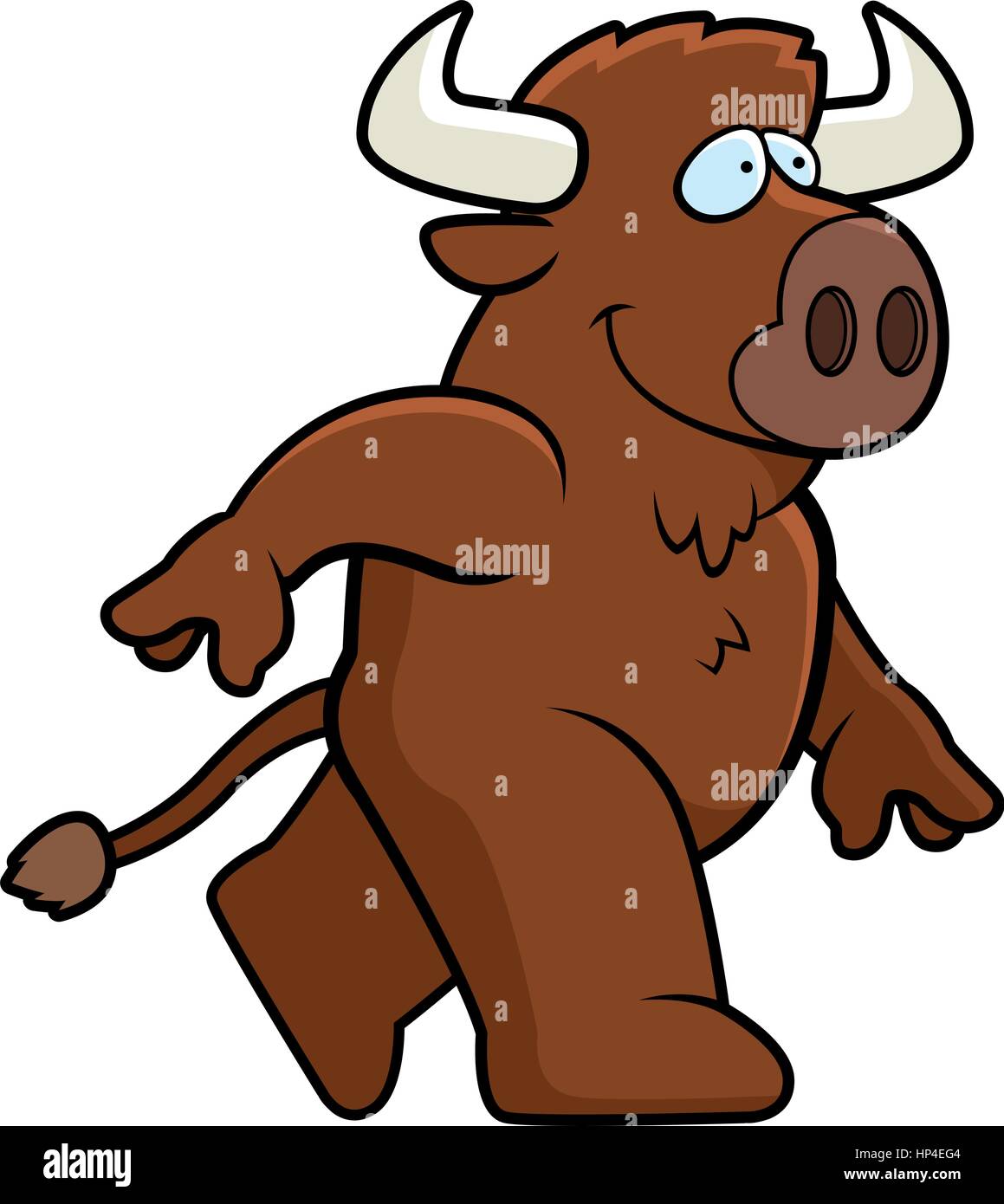 A happy cartoon buffalo walking and smiling Stock Vector Image & Art ...
