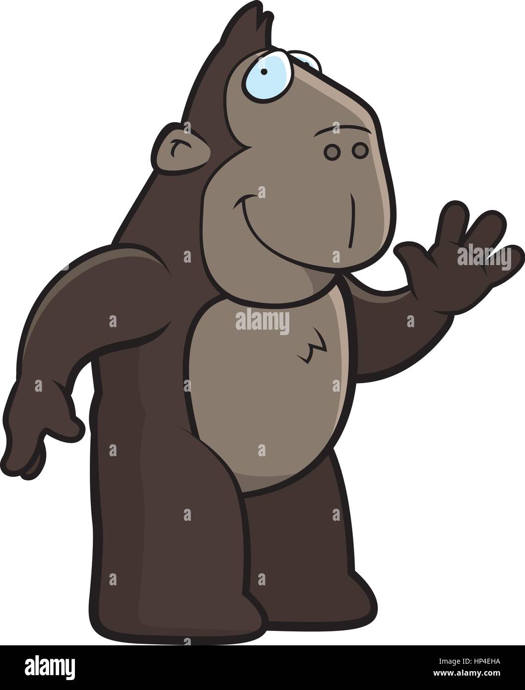A happy cartoon ape waving and smiling Stock Vector Image & Art - Alamy