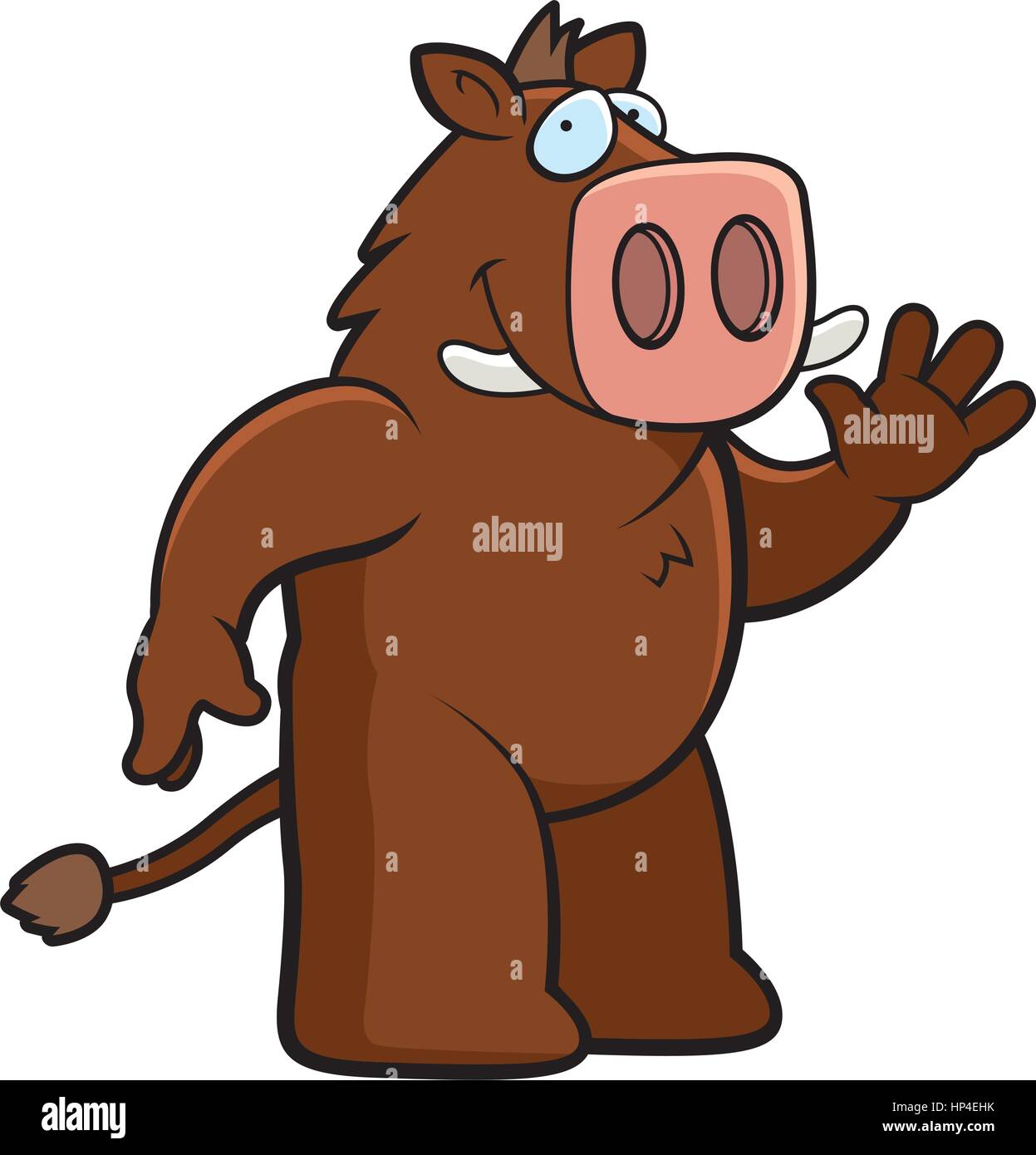 A happy cartoon boar waving and smiling Stock Vector Image & Art - Alamy