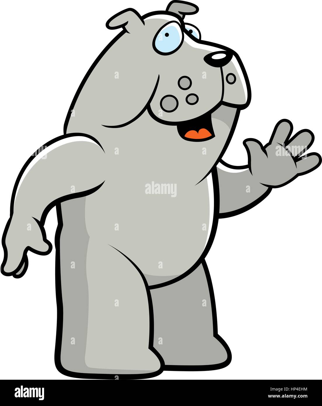 A happy cartoon bulldog waving and smiling Stock Vector Image & Art - Alamy