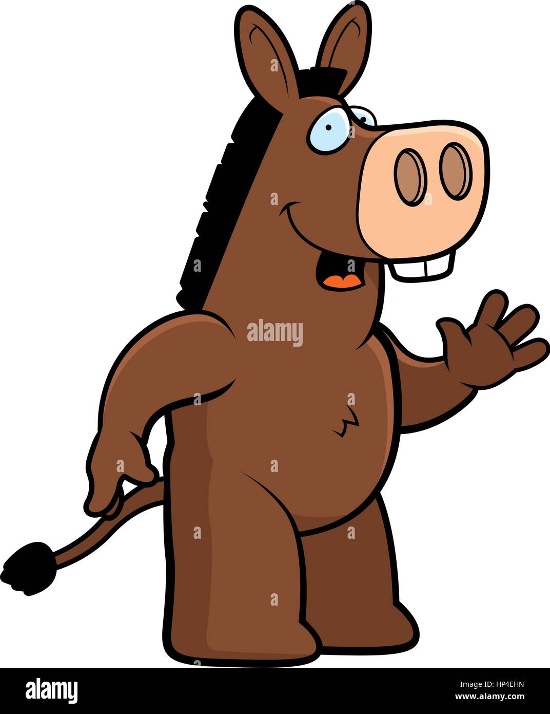 A happy cartoon donkey waving and smiling Stock Vector Image & Art - Alamy