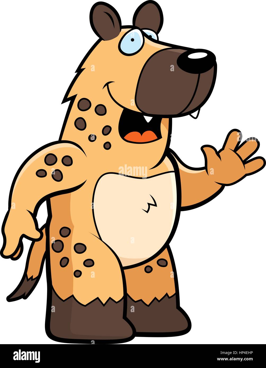 A happy cartoon hyena waving and smiling Stock Vector Image & Art - Alamy