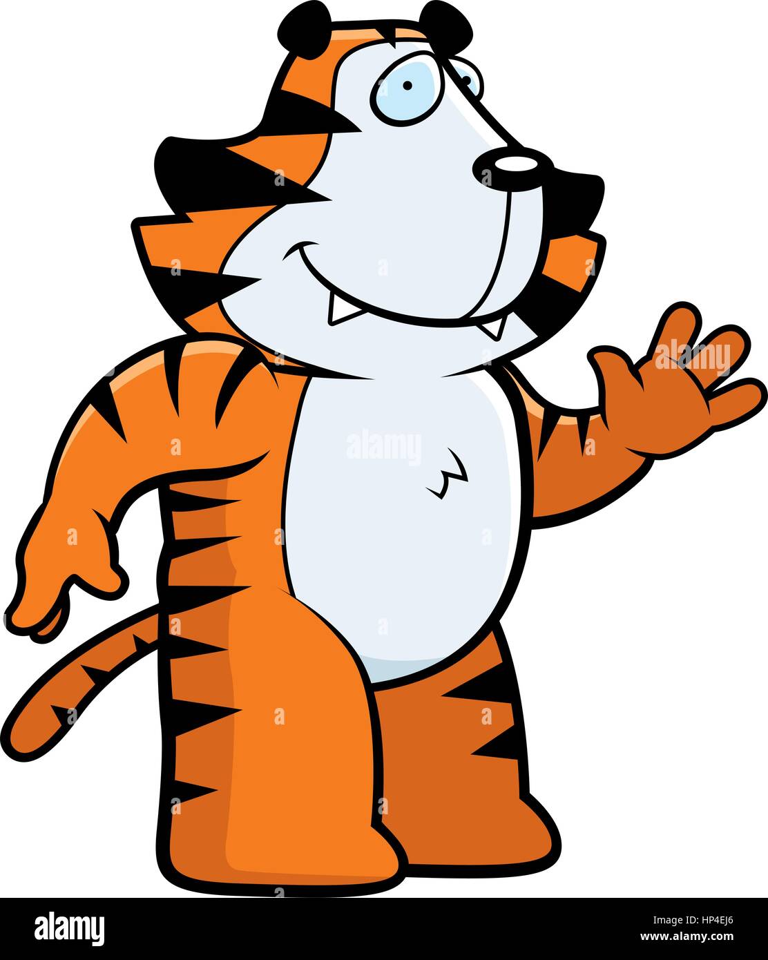 A happy cartoon tiger waving and smiling Stock Vector Image & Art - Alamy