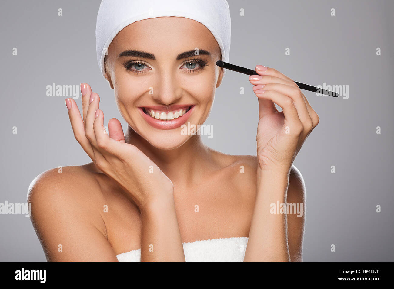 Gorgeous model with clean skin Stock Photo - Alamy