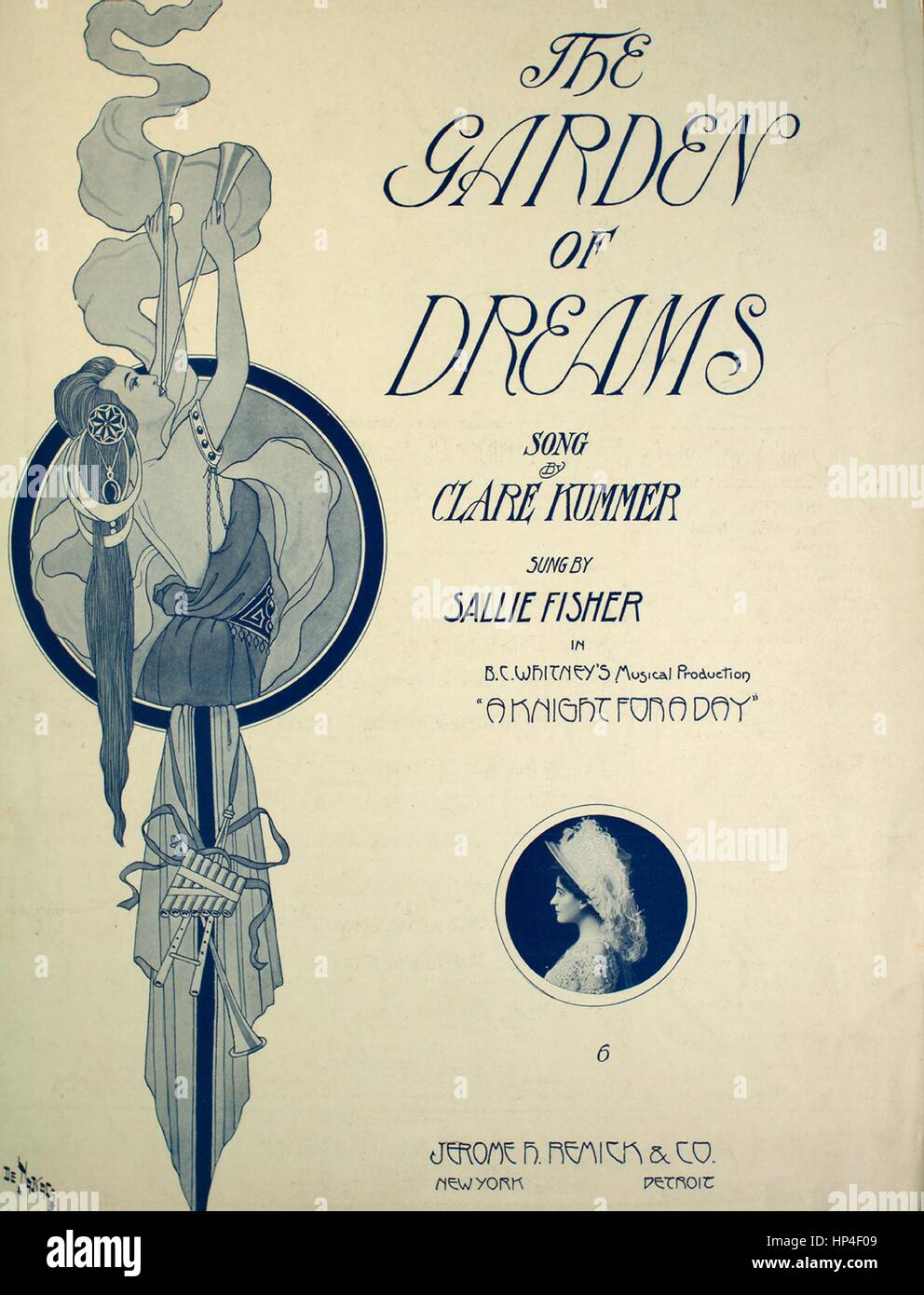 Sheet music cover image of the song 'The Garden of Dreams Song', with ...