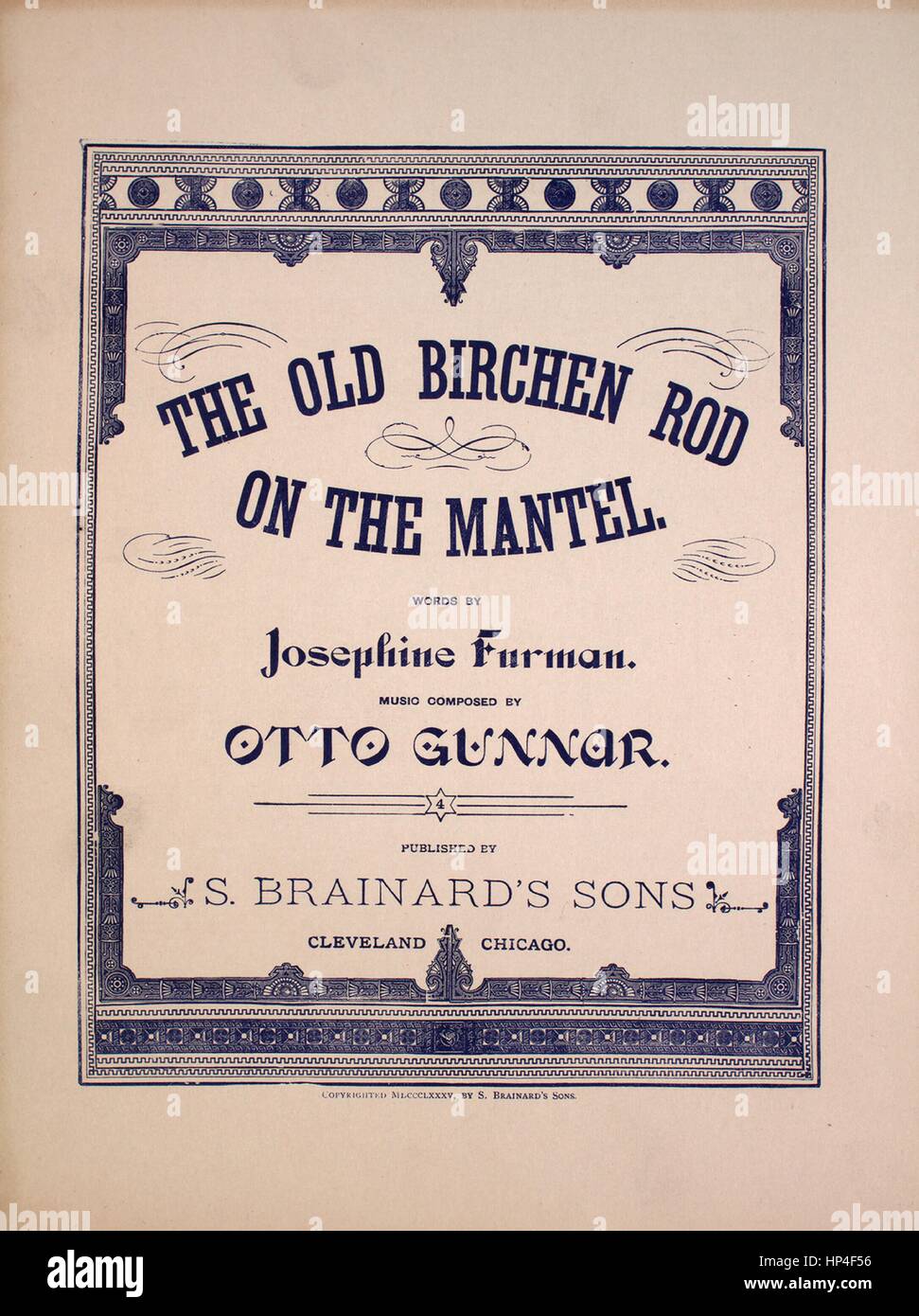 Sheet music cover image of the song 'The Old Birchen Rod on the Mantel ...