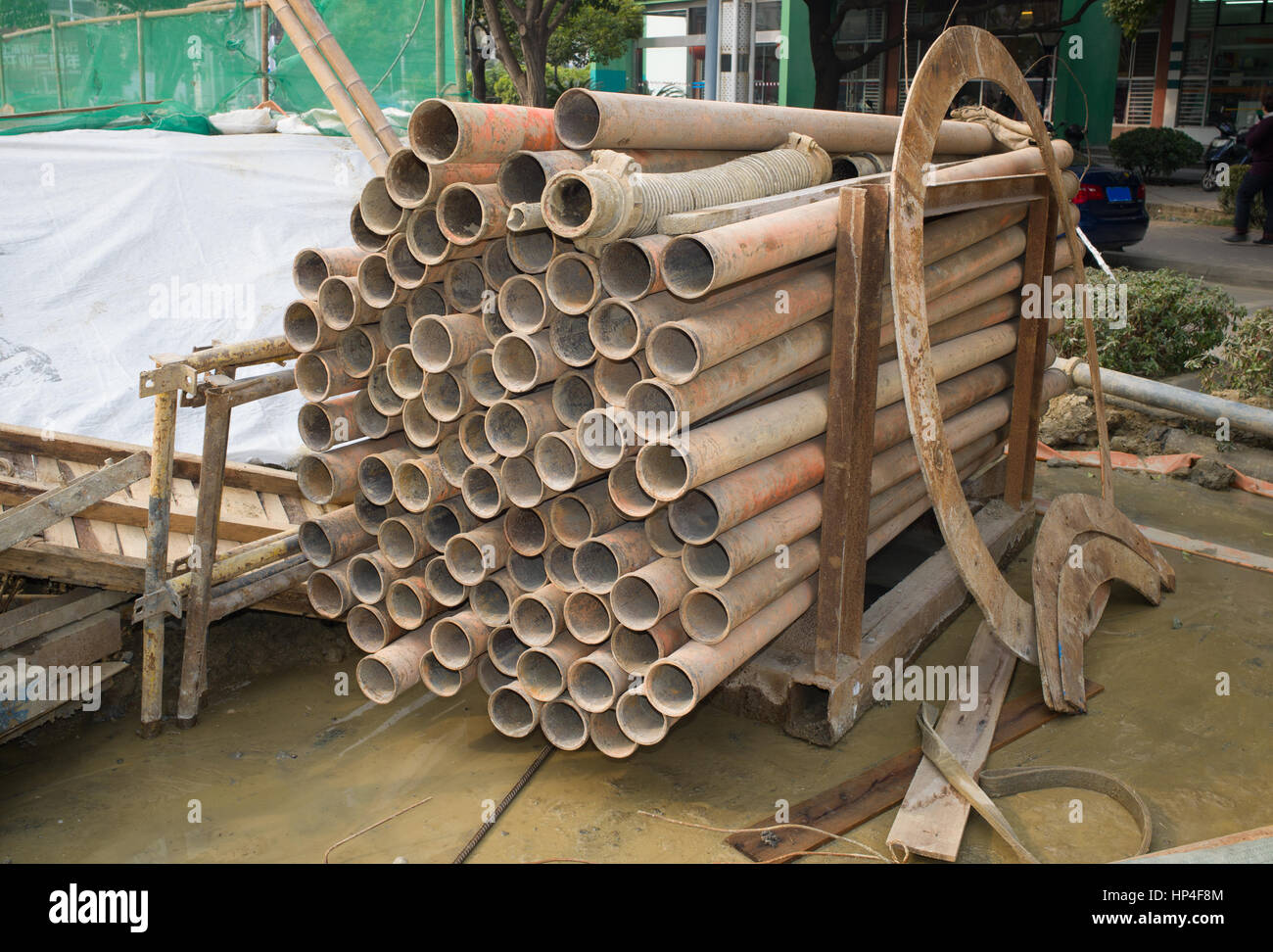 Pipework used for construction of drainage pipe, Suzhou, China Stock ...