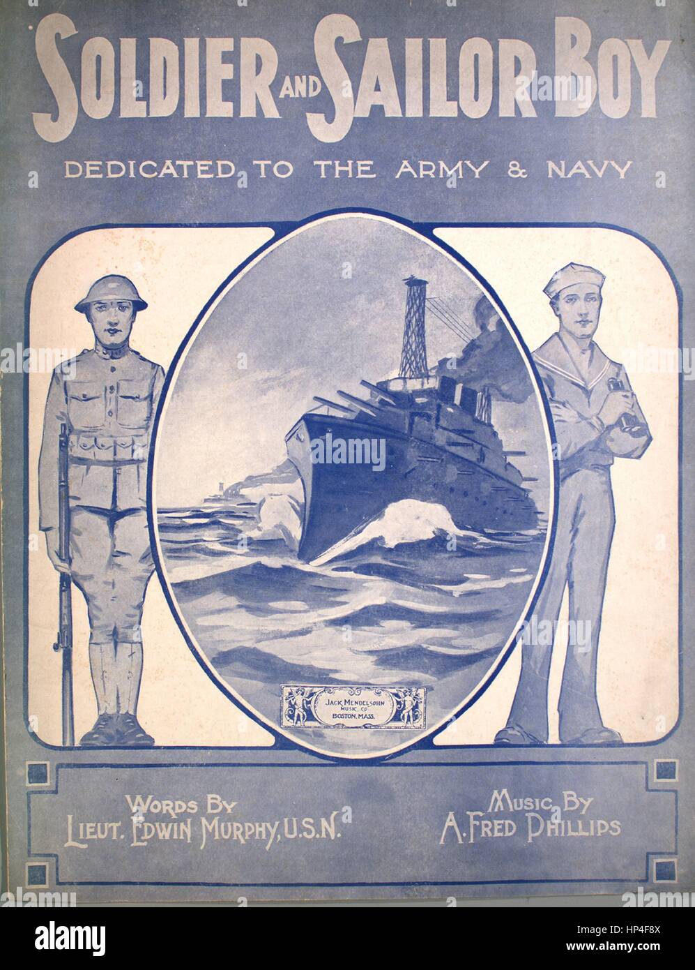 Sheet music cover image of the song 'Soldier and Sailor Boy ', with ...
