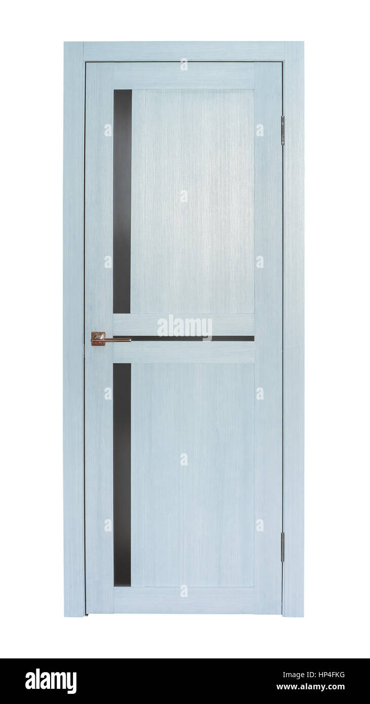 Modern light blue room door isolated on white background Stock Photo ...
