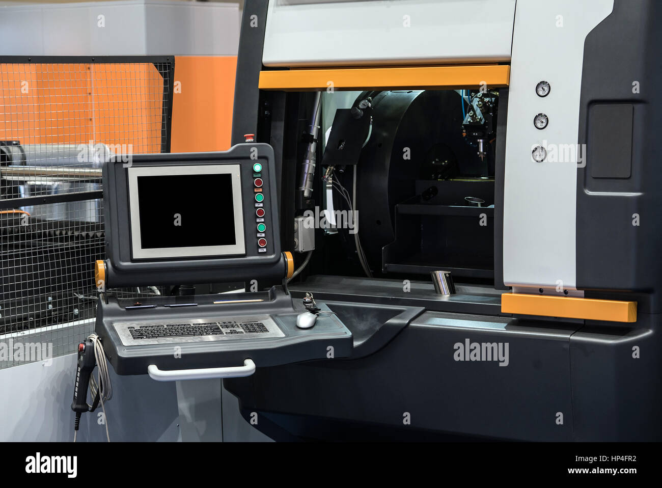 Fast, precise and productive gang type CNC turning center Stock Photo ...