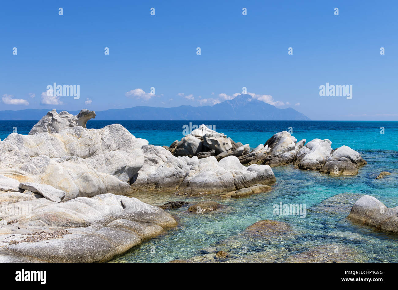 Amazing secluded sandy beach in Sithonia, Chalkidiki, Greece Stock ...