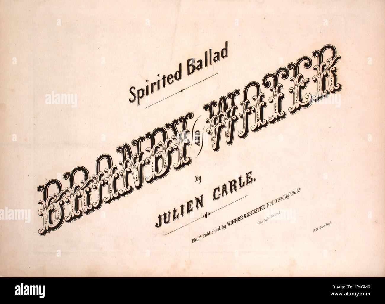 Sheet music cover image of the song 'Brandy and Water Spirited Ballad ...