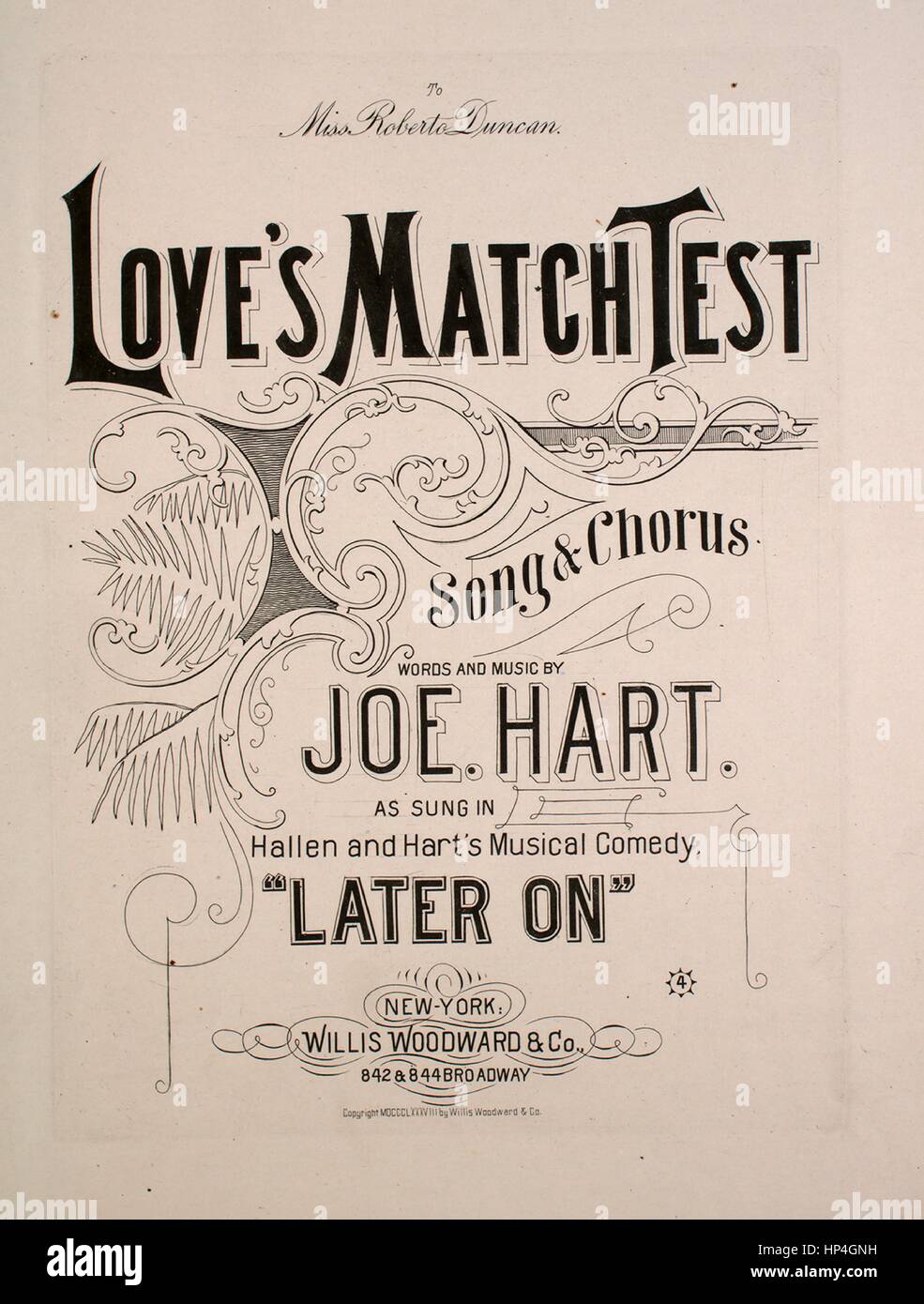 Sheet music cover image of the song 'Love's Match Test Song and Chorus ...