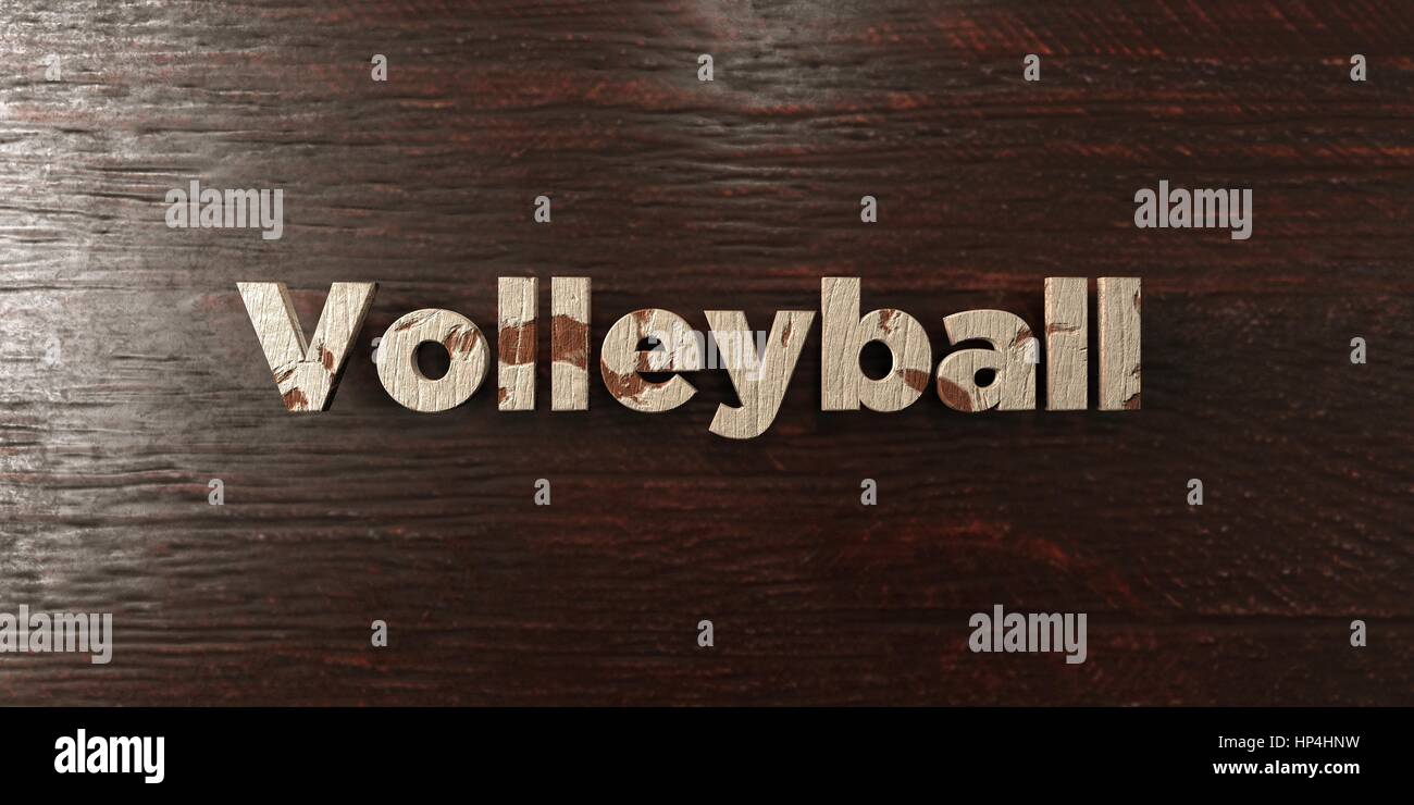 Volleyball - grungy wooden headline on Maple - 3D rendered royalty free ...