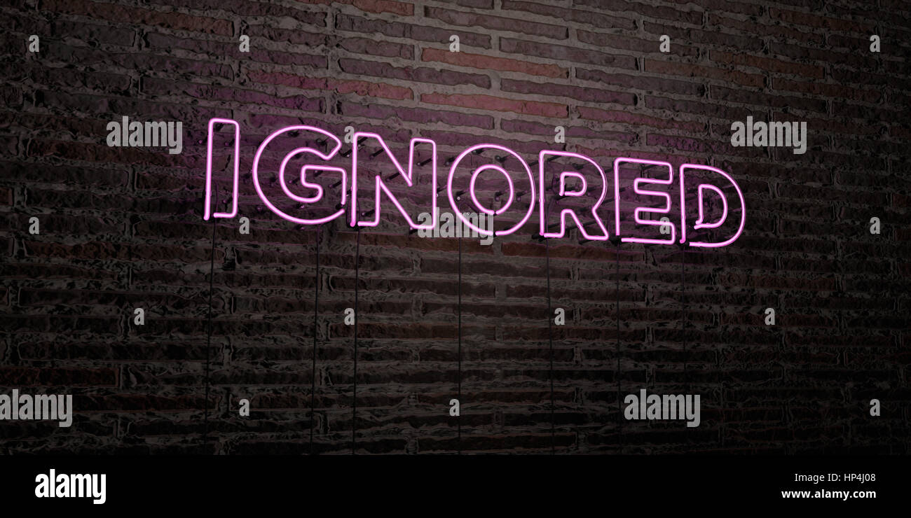 IGNORED -Realistic Neon Sign on Brick Wall background - 3D rendered ...