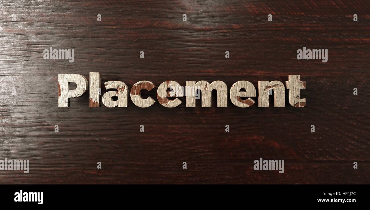 Placement - grungy wooden headline on Maple - 3D rendered royalty free ...