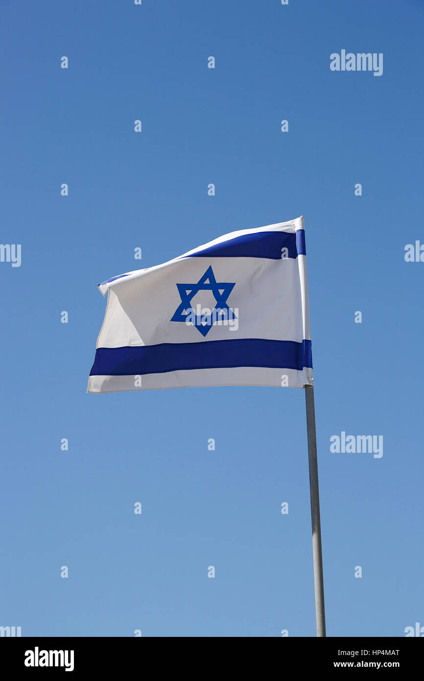 flag of israel blowing in the wind, tel aviv, israel Stock Photo - Alamy