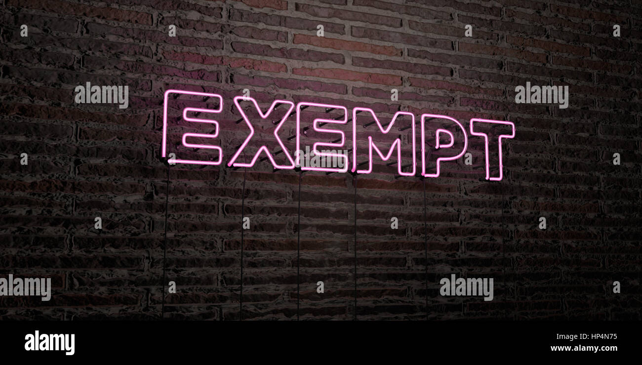 EXEMPT -Realistic Neon Sign on Brick Wall background - 3D rendered ...