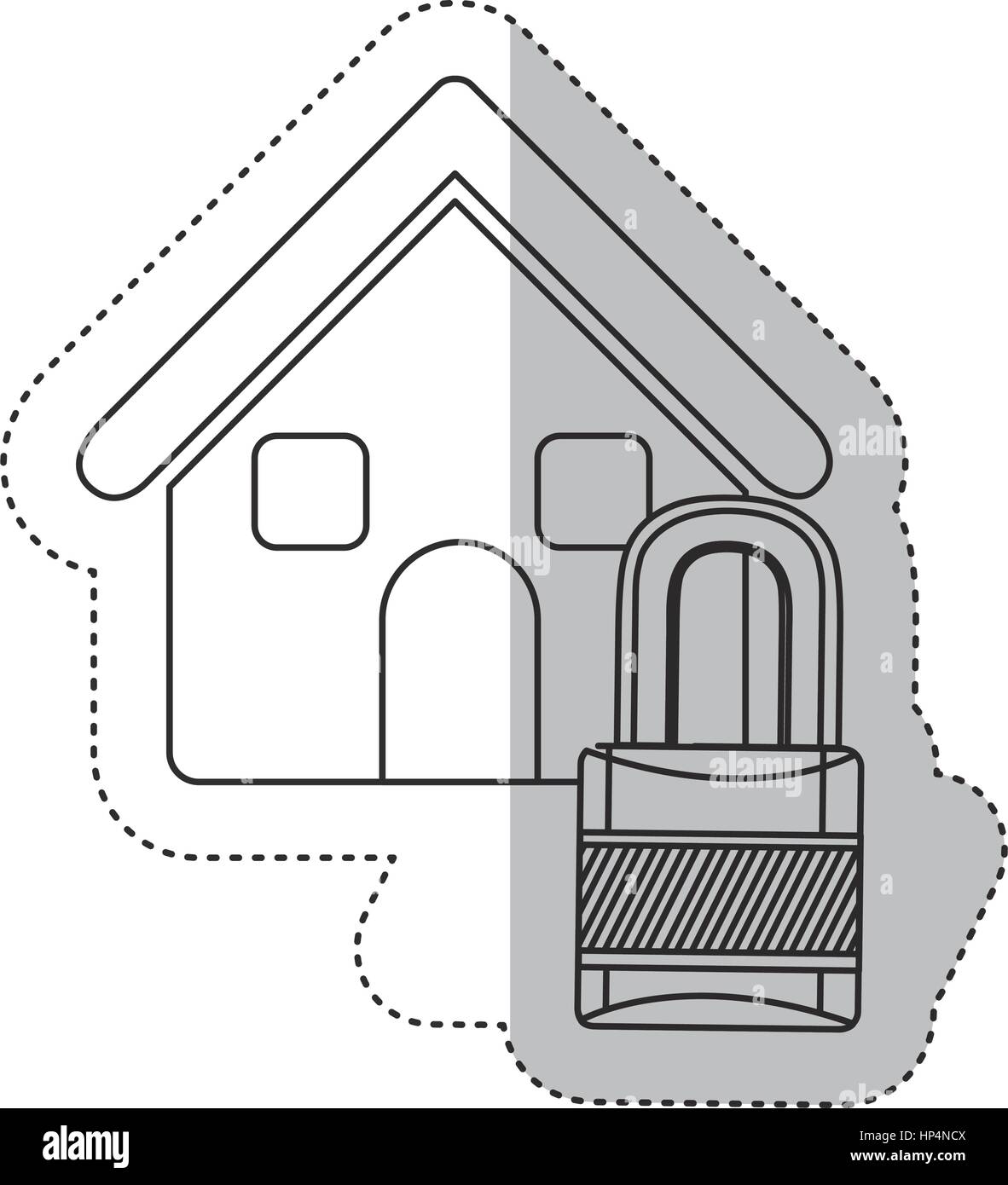 sticker monochrome contour house with padlock Stock Vector Image & Art ... sticker monochrome contour house with padlock Stock Vector Image & Art ...