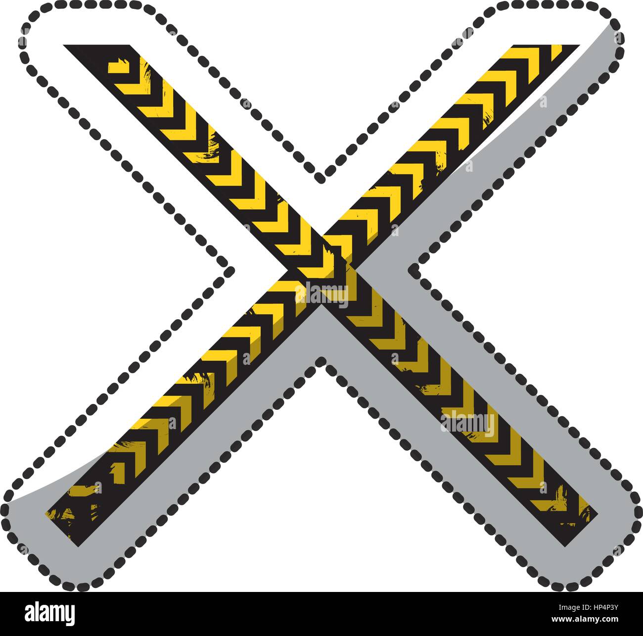 sticker color silhouette with police line tape crossed Stock Vector ...