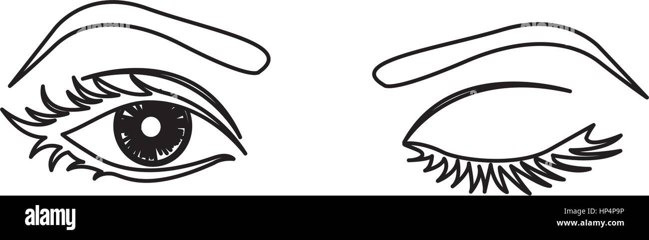 Outline Winking Womans Eyes Icon Stock Vector Image And Art Alamy