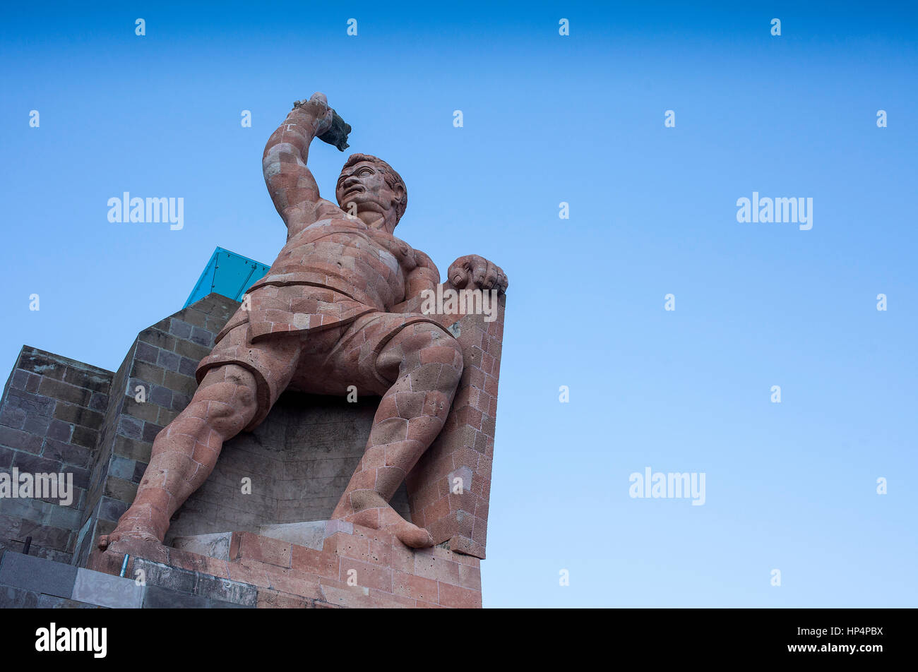 Statue of El Pipila in the `Mirador el Pipila´, state Guanajuato ...