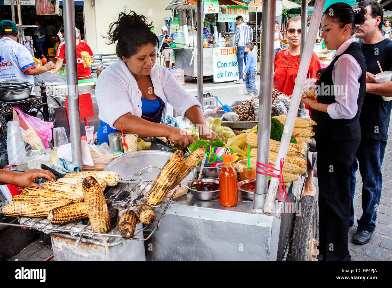 food stall in Hidalgo park (main square), Tlaquepaque, Guadalajara ...