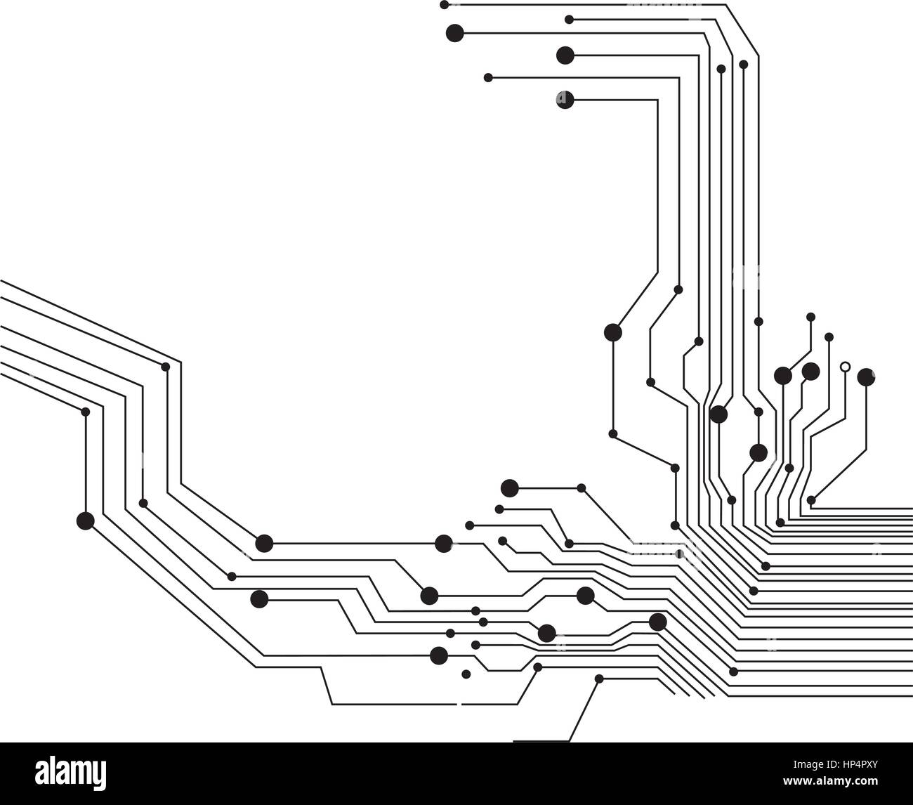 Background silhouette computer motherboard Black and White Stock Photos ...