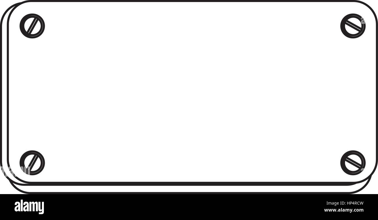 silhouette metal plate with screws Stock Vector Image & Art - Alamy