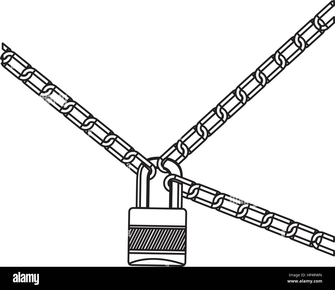 silhouette padlock and metal chains icon Stock Vector Image & Art - Alamy