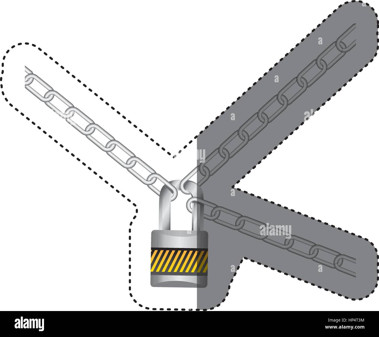 sticker padlock and metal chains icon Stock Vector Image & Art - Alamy