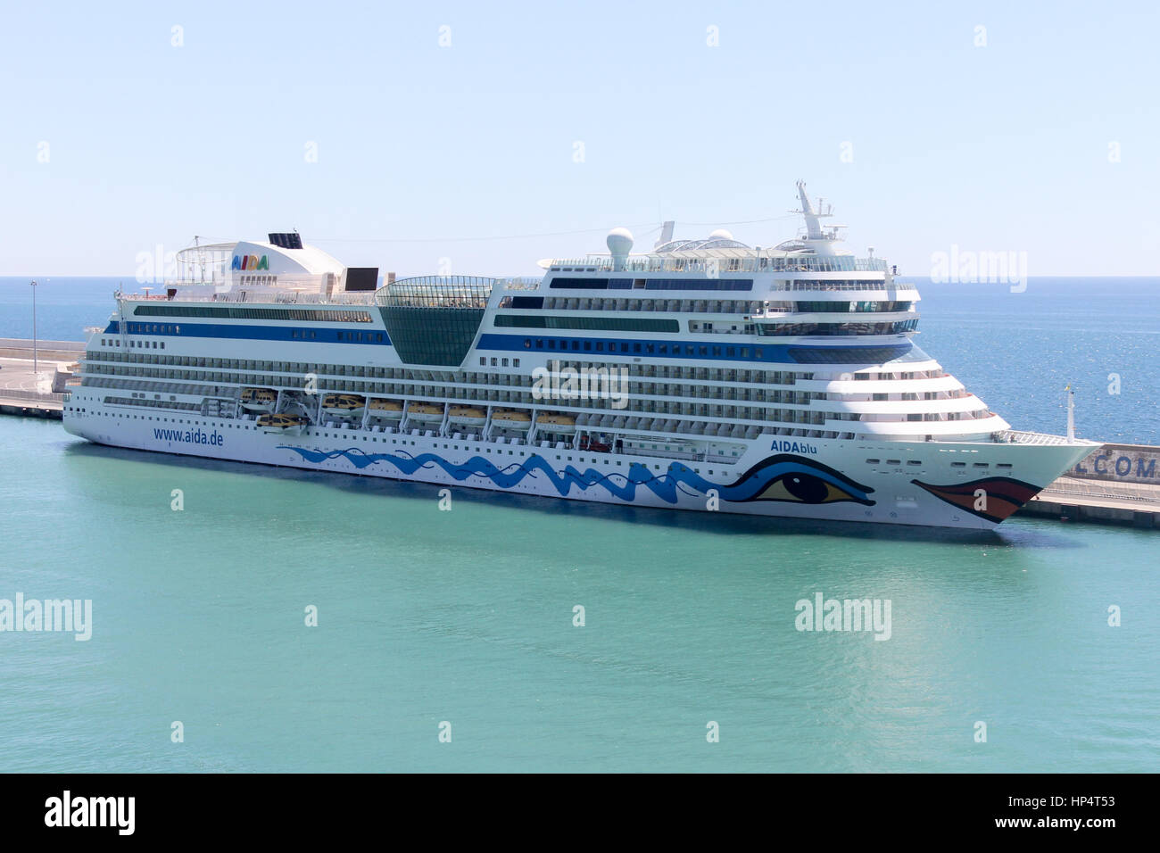 Aida Blue cruise ship in Civitavecchia harbour, Italy Stock Photo - Alamy